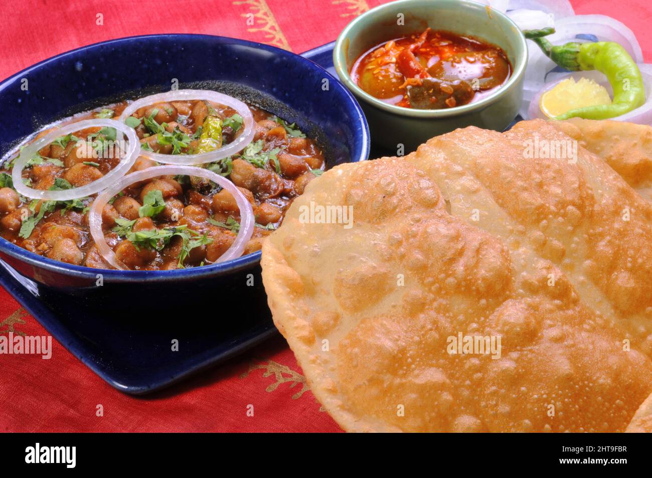 Punjabi style Chhole or Chana Puri Stock Photo - Alamy