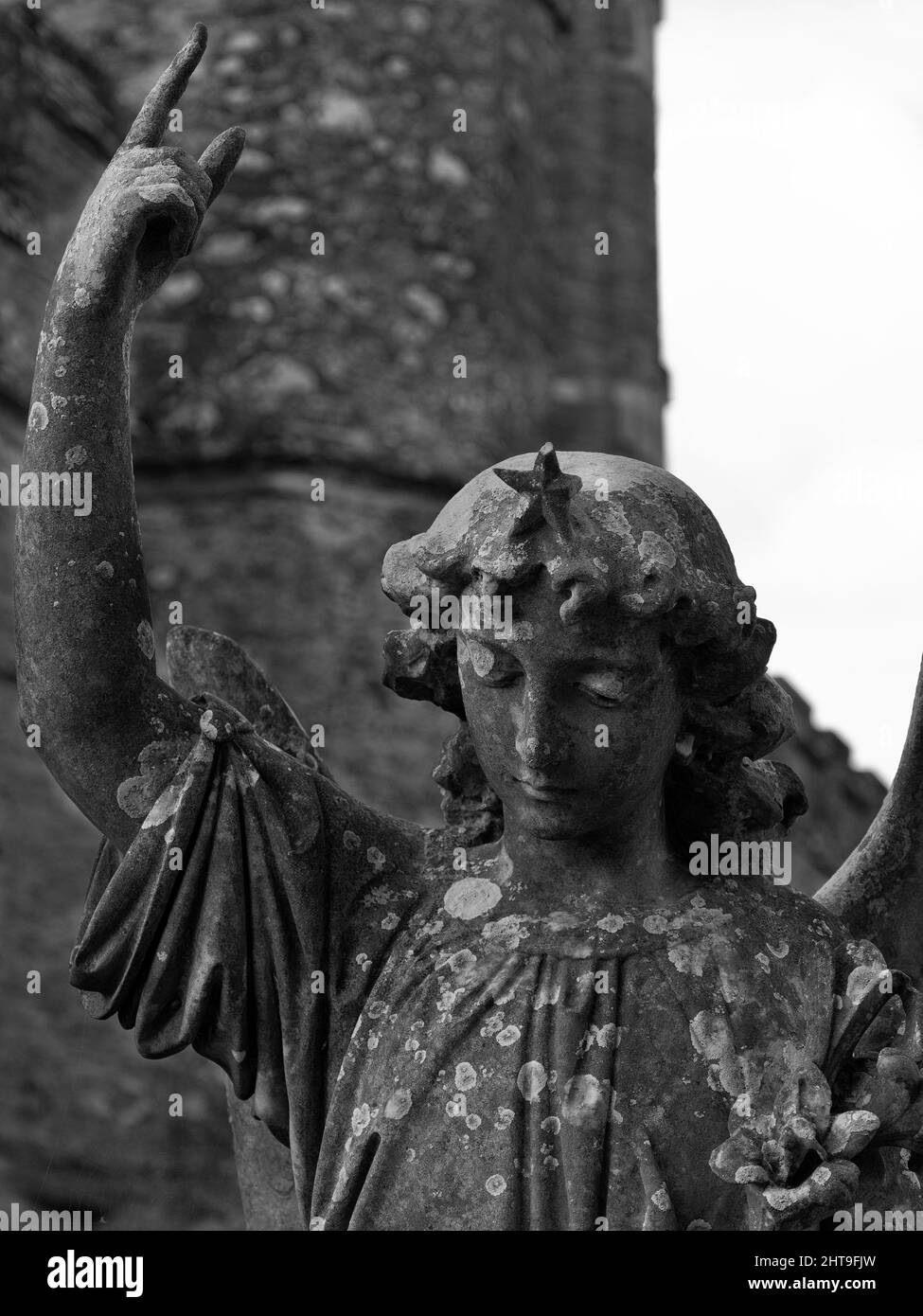 Angel statue Black and White Stock Photos & Images - Alamy