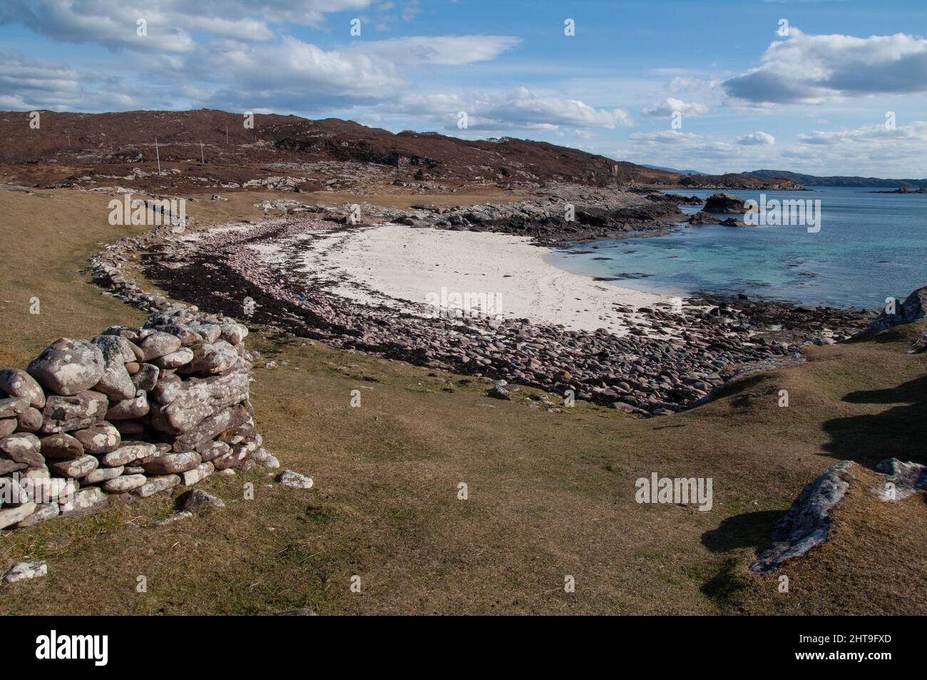Coral beach near Toscaig on the Applecross Peninsula, Wester Ross ...