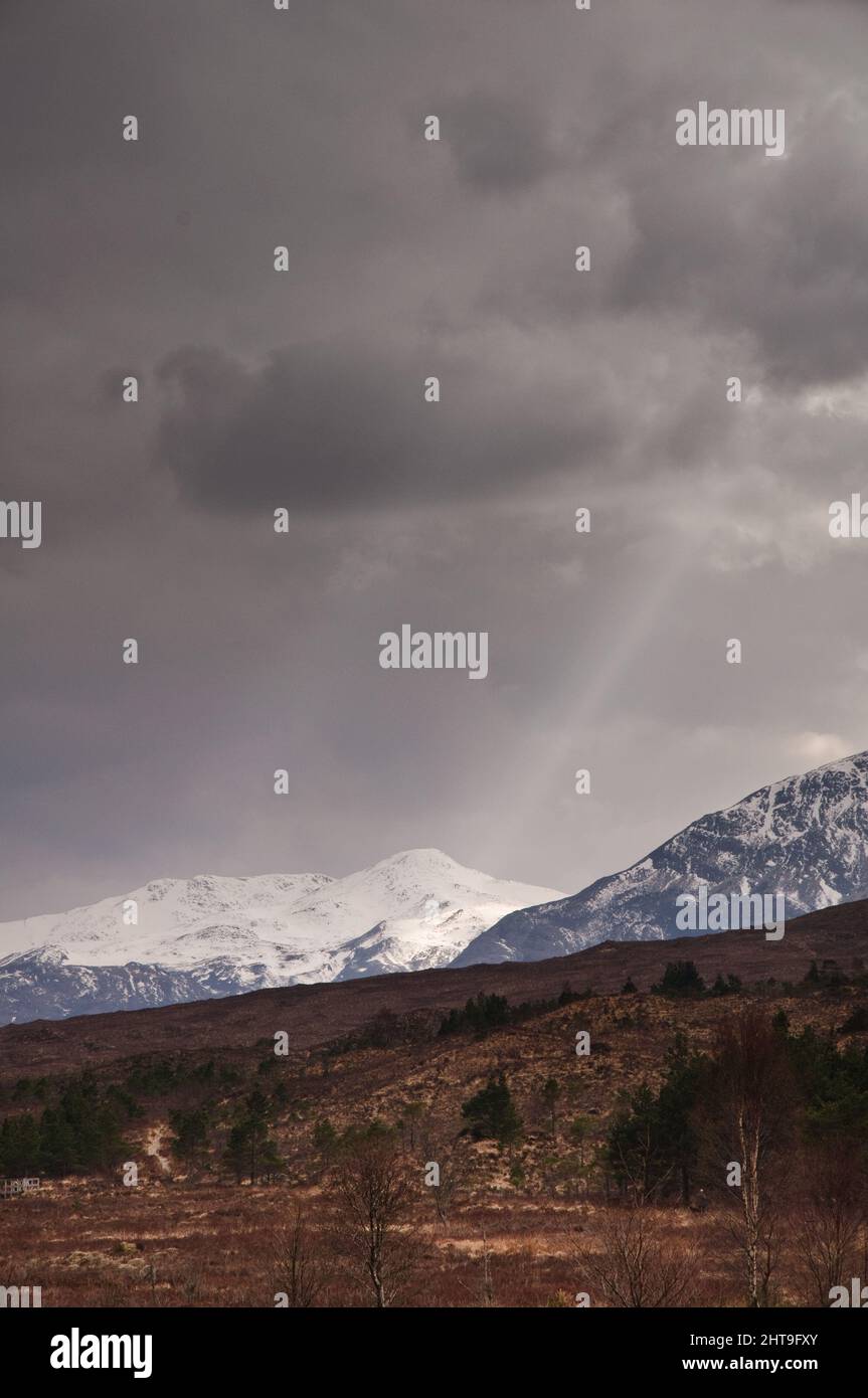 Mountain view across Upper Loch Torridon in the Highlands of Scotland ...
