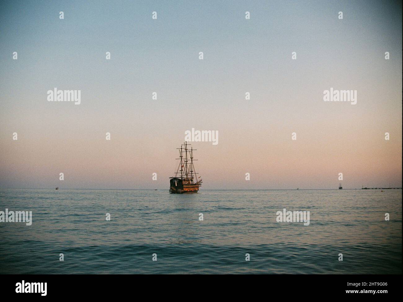 Beautiful view of a pirate ship in the sea Stock Photo - Alamy