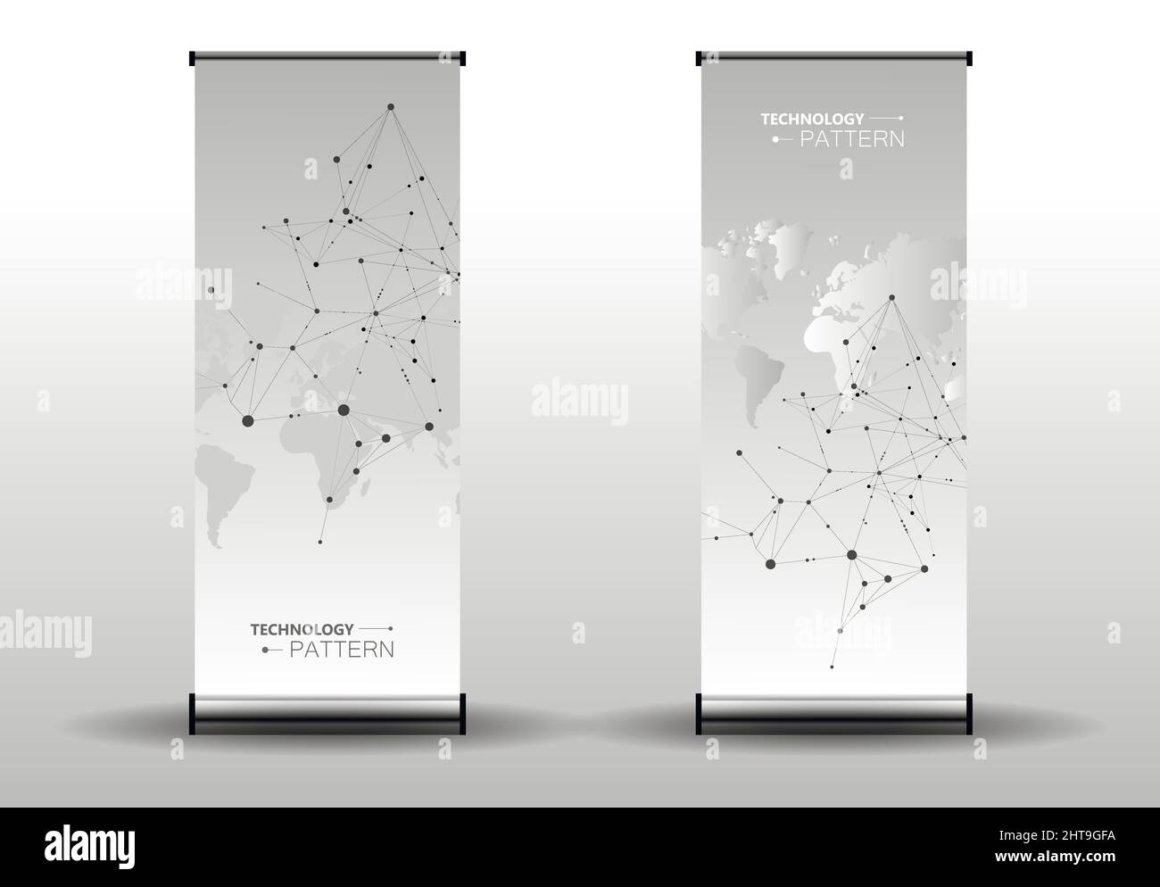 Polygonal abstract background with connected line and dots. Modern ...