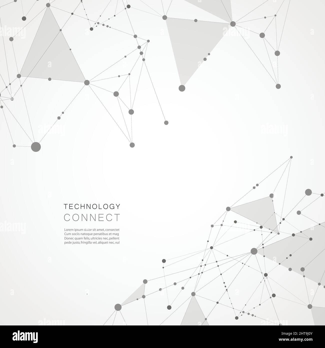 Abstract Digital Background Design Connect Geometric Polygonal Structure With Lines And Dots