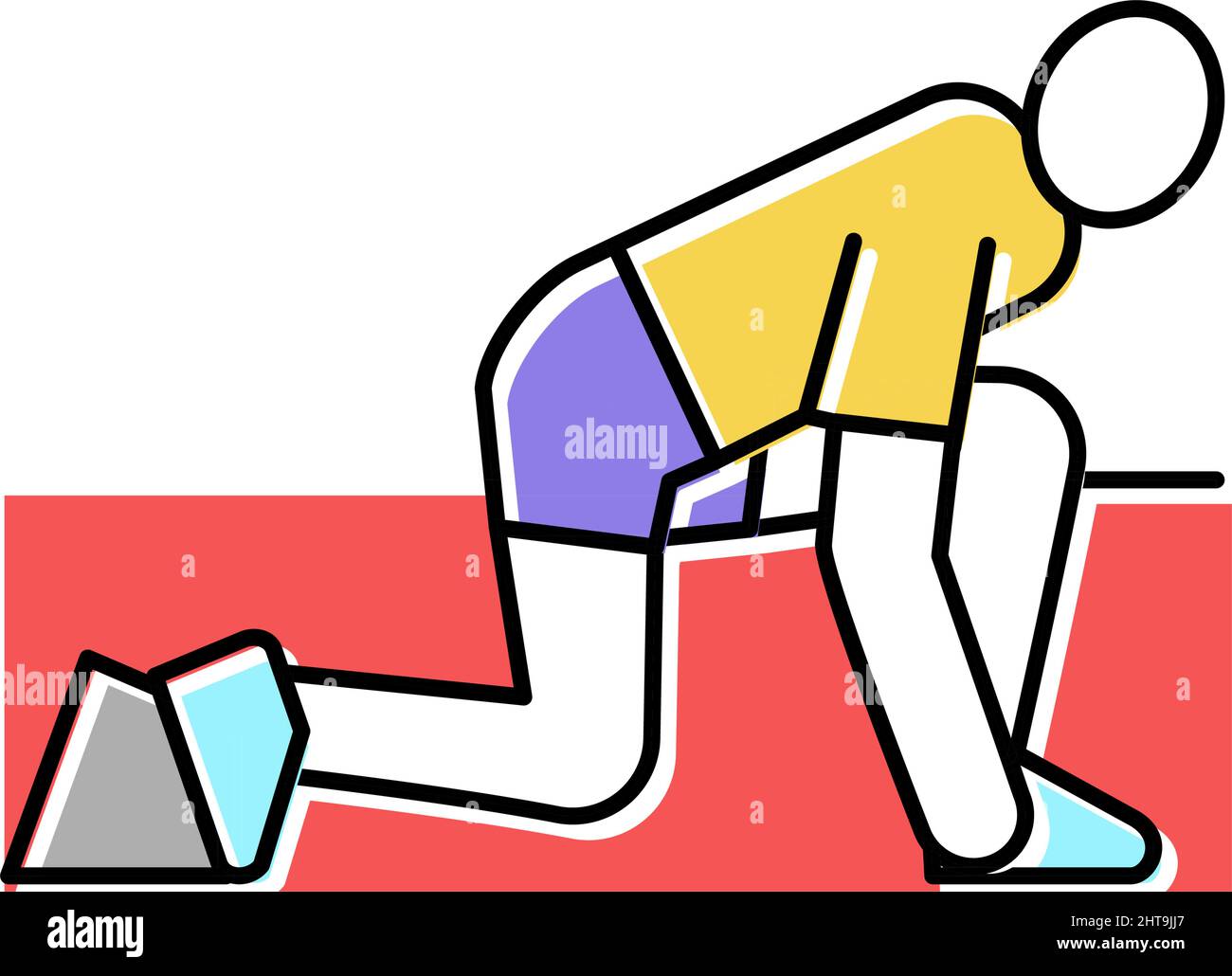 runner start color icon vector illustration sign Stock Vector Image ...