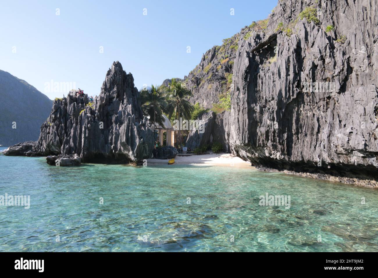 Beautiful view of a cliff in a sea under the clear sky Stock Photo - Alamy