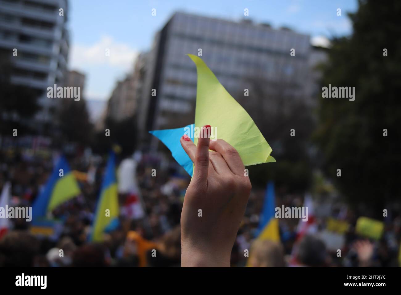 Athens, Attika, Greece. 27th Feb, 2022. Protest in Athens against the ...