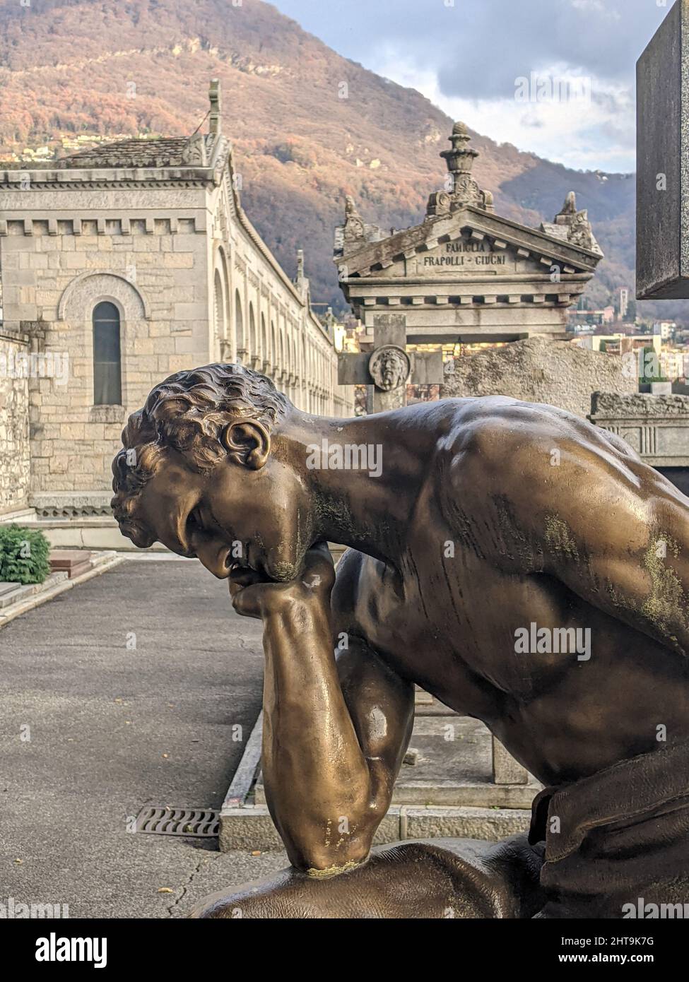 Photo of spectacular statues in the Lugano cemetery, Ticino region ...