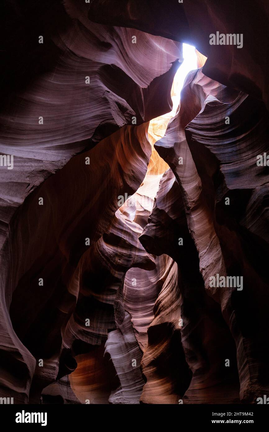 Beautiful view of Navajo Upper Antelope Canyon in Lechee, Arizona Stock ...