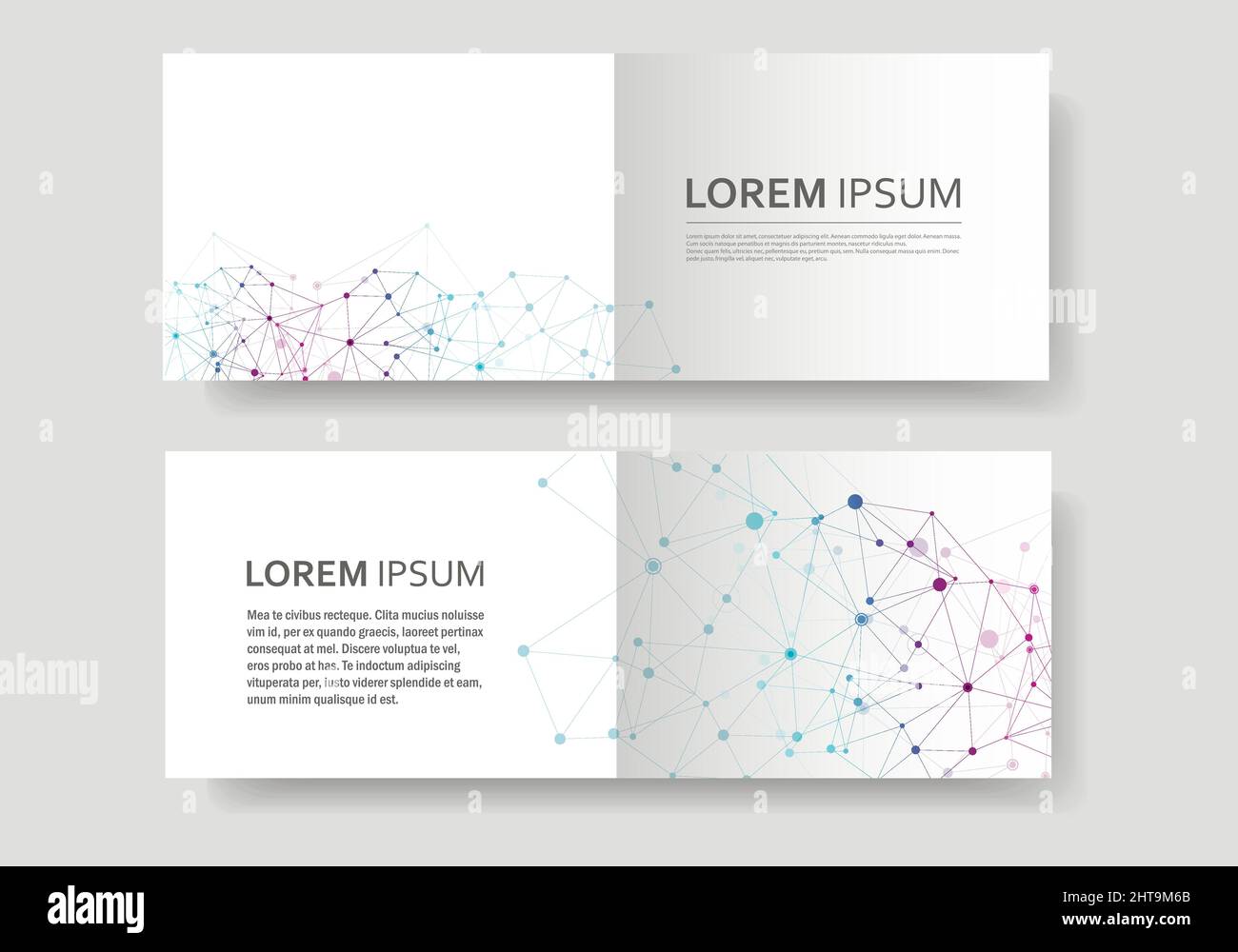 Abstract Polygonal Geometric Shape With Molecule Structure Style Vector Brochure Design Stock