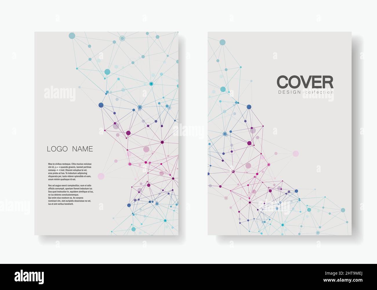 Abstract Polygonal Geometric Shape With Molecule Structure Style Connect Lines And Dots Cover