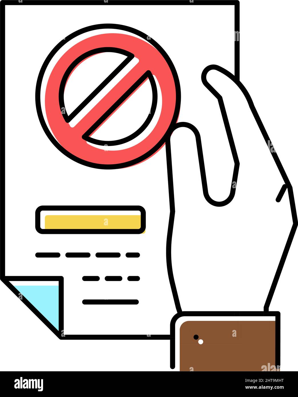 denial of entry refugee color icon vector illustration Stock Vector ...