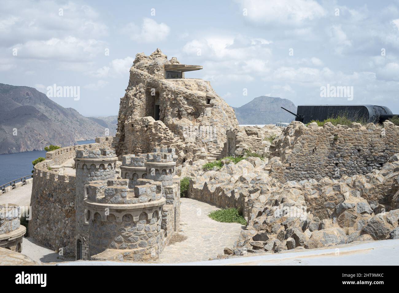 Fort and ensemble of coastal defense castles armed with large cannons ...