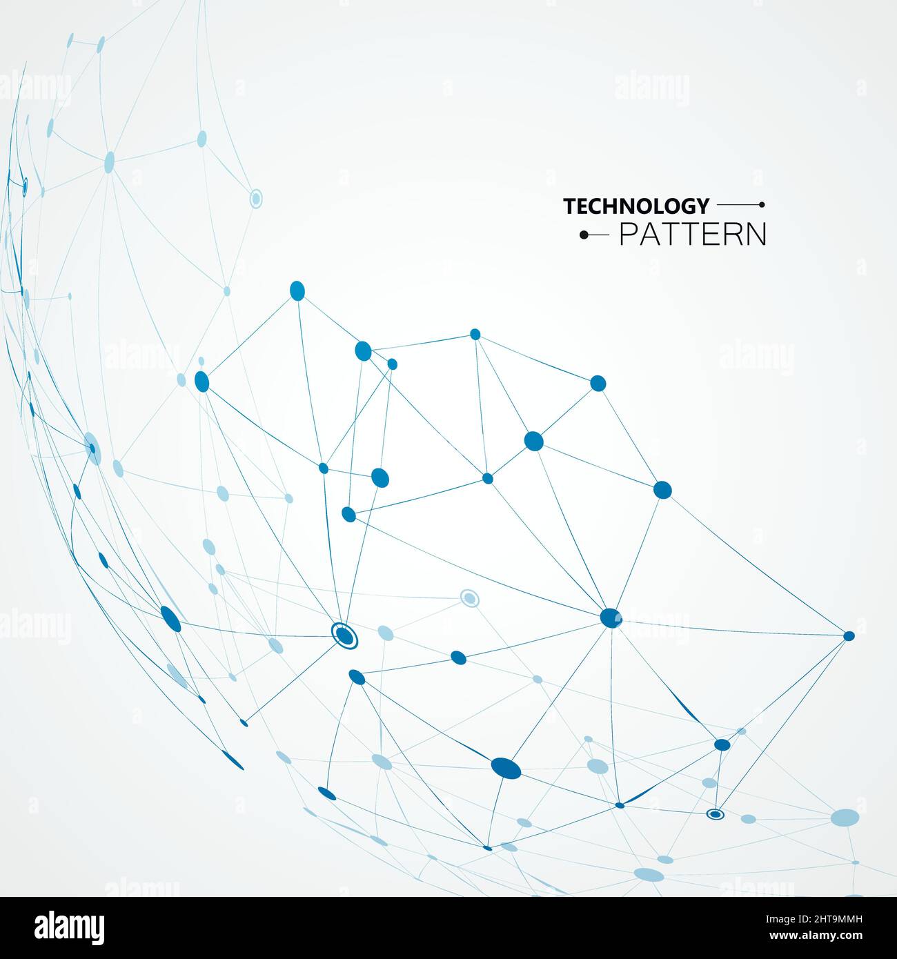 Abstract design with blue compound lines and dots. Vector connect background Stock Vector Image ...