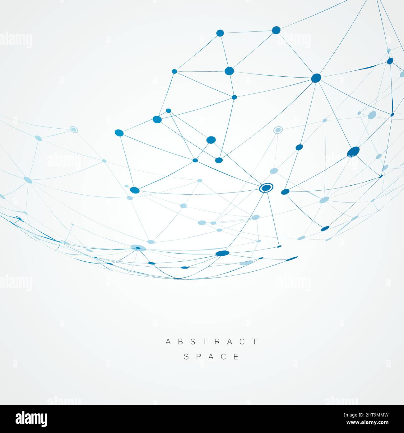 Abstract design with blue compound lines and dots Stock Vector Image & Art - Alamy