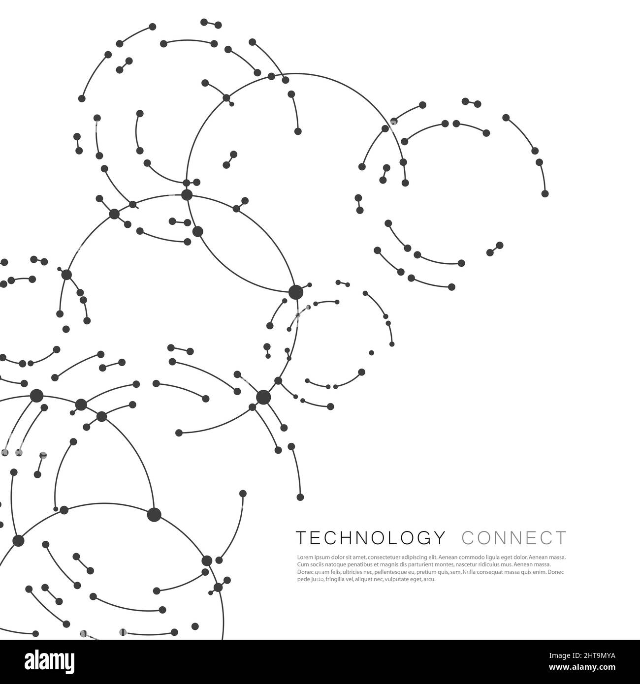 Vector points connecting circles background. Geometric abstraction ...