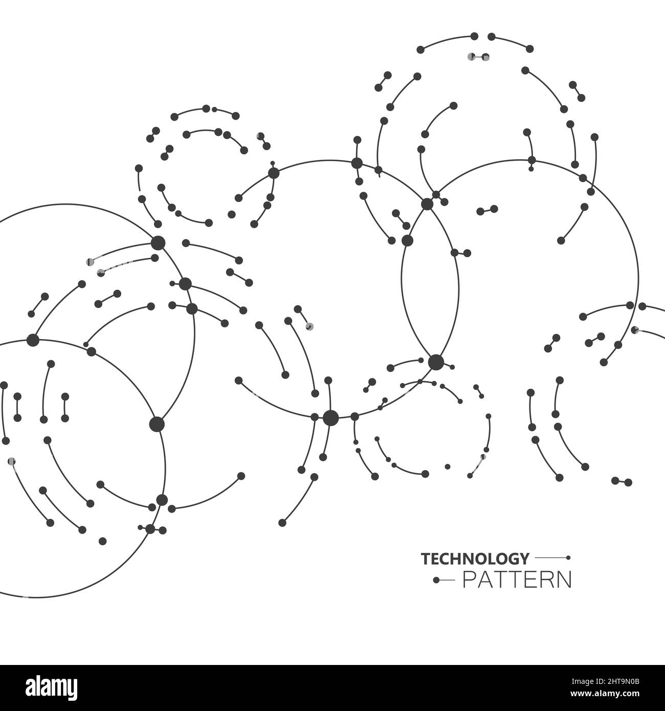 Vector points connecting circles background. Geometric abstraction ...