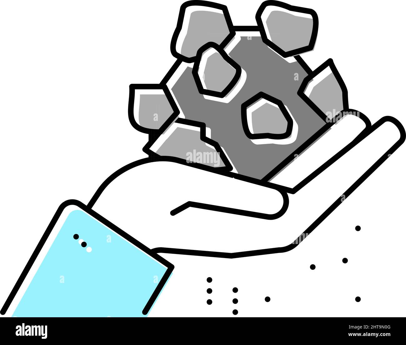 hand holding stone color icon vector illustration Stock Vector Image ...