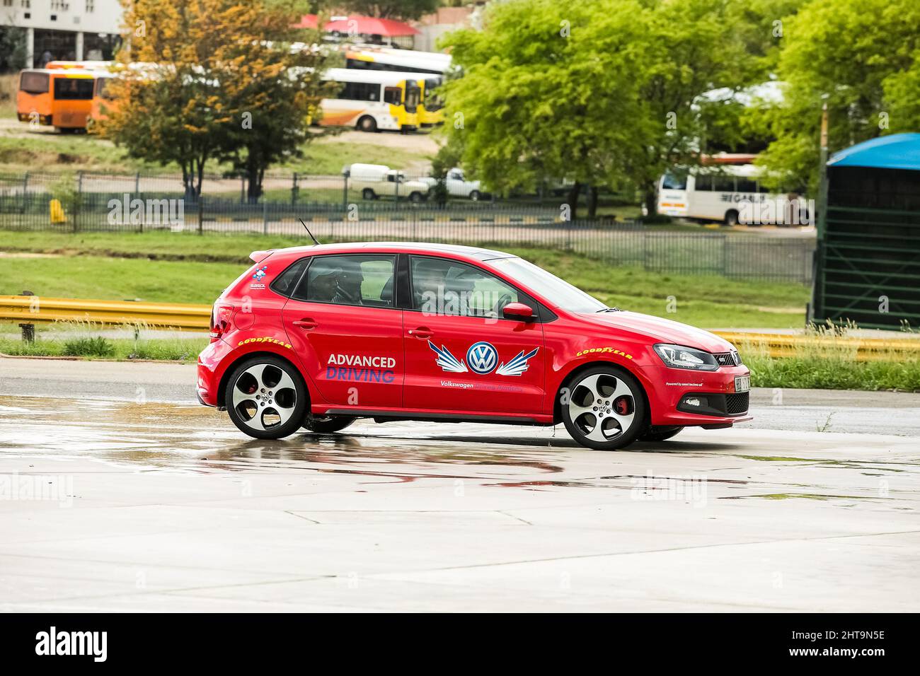 Beautiful view of a red VW advanced driving instruction at Kyalami race ...