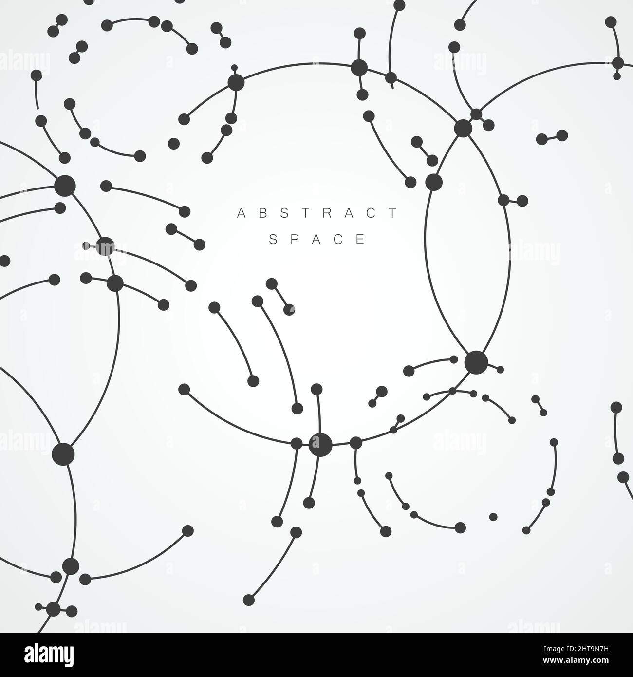 Vector points connecting circles background. Geometric abstraction ...