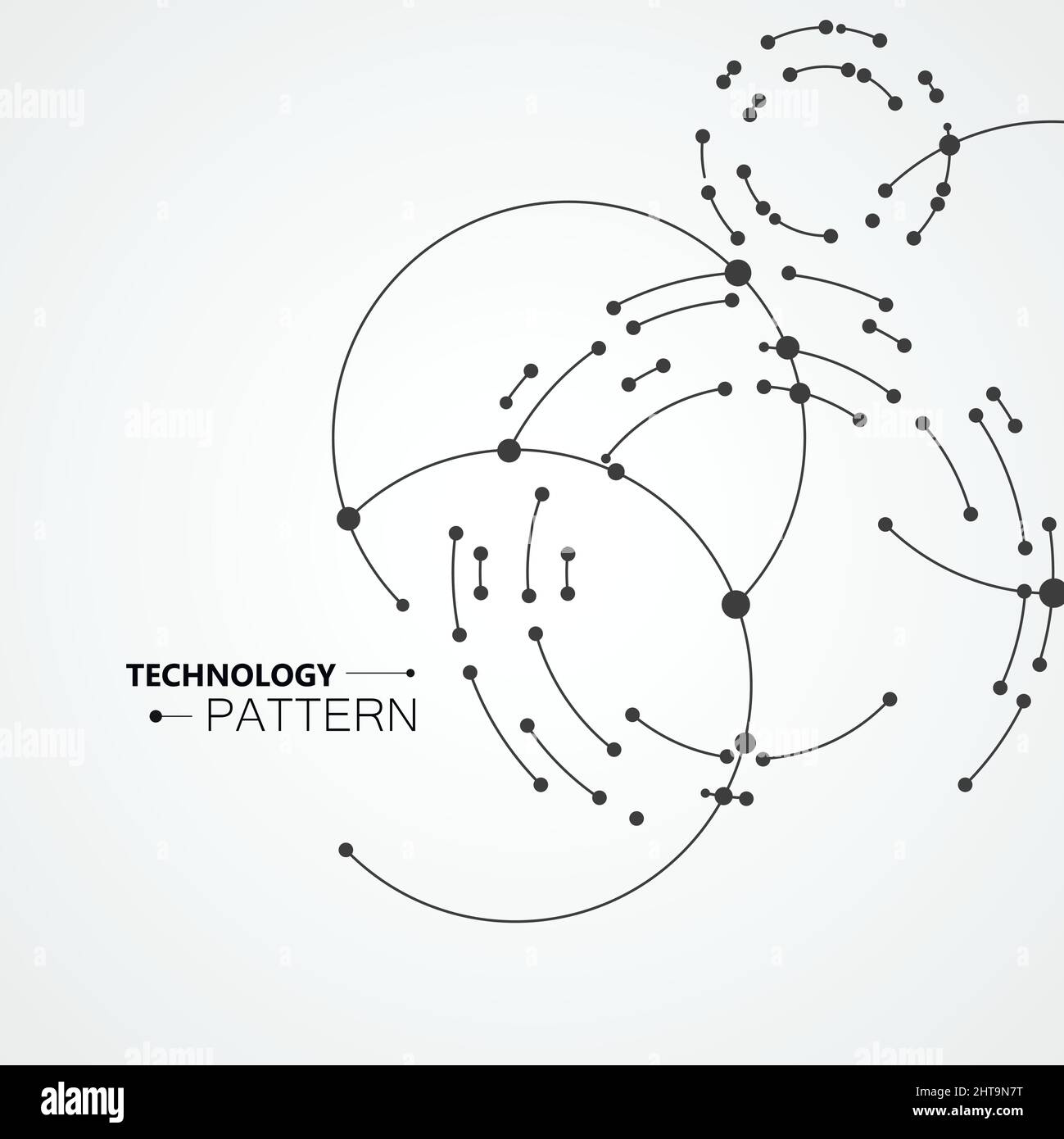 Vector points connecting circles background. Geometric abstraction design with lines and points ...