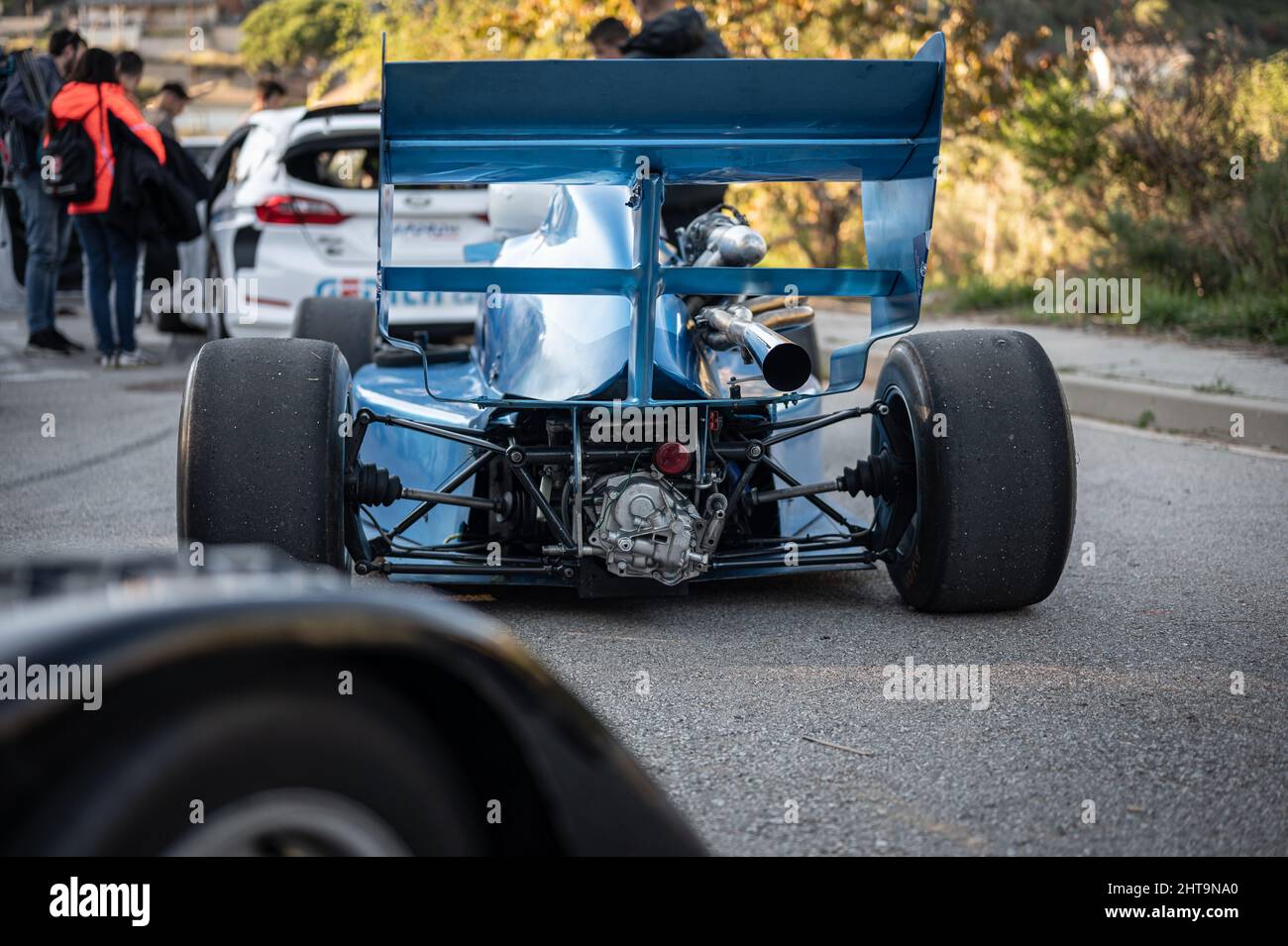 Formula Renault engine detail shot in the Rally hill climb, Spain Stock ...