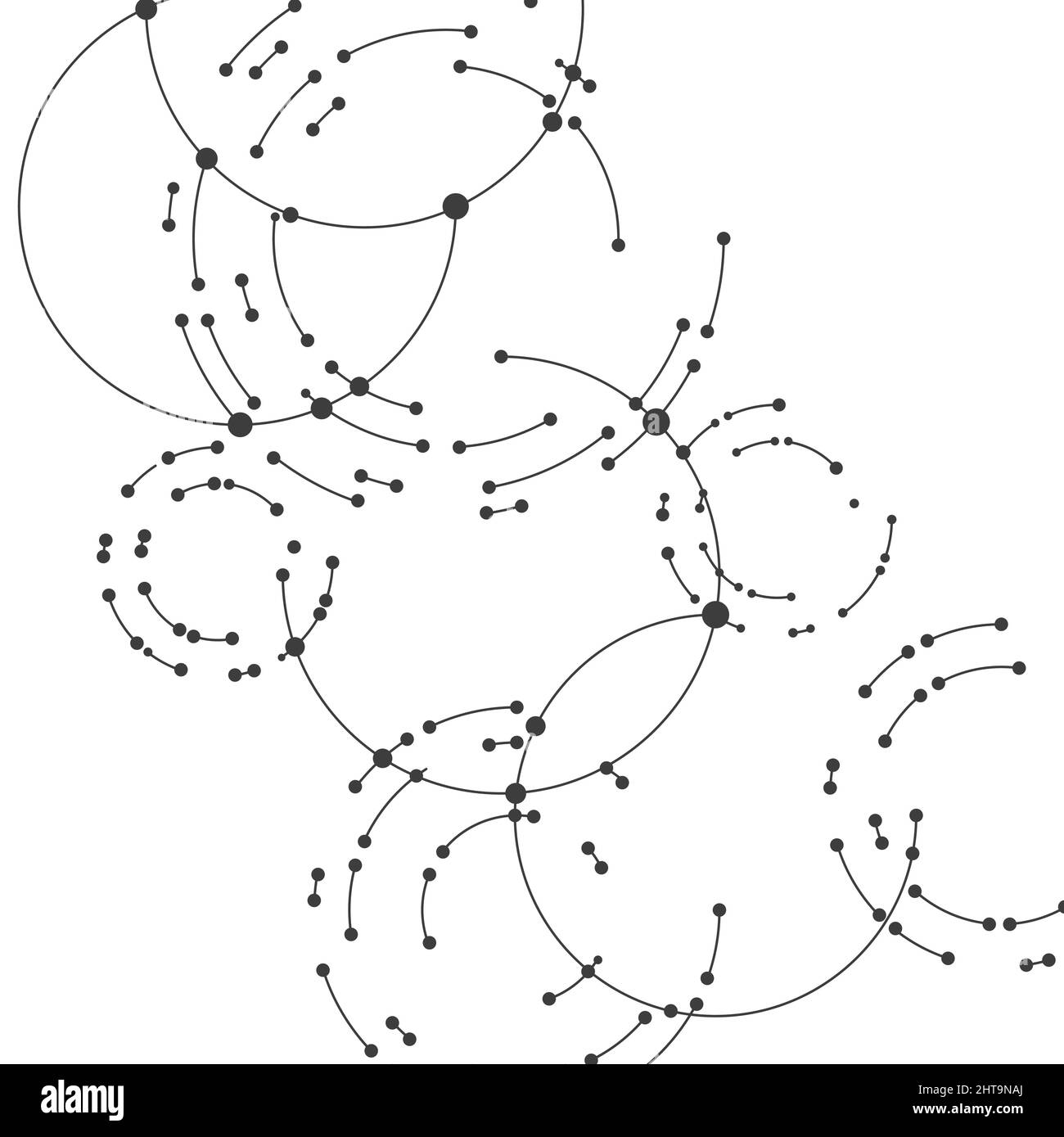 Vector points connecting circles background. Geometric abstraction ...