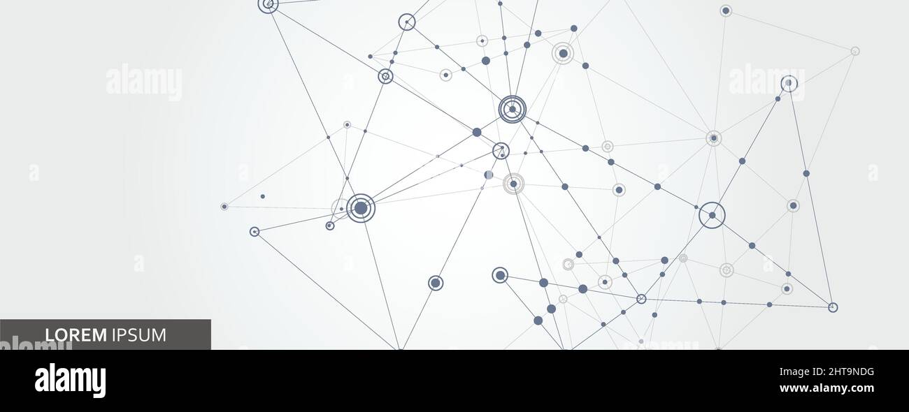 Vector Connect Lines And Dots Banner Template For Science And Technology Stock Vector Image