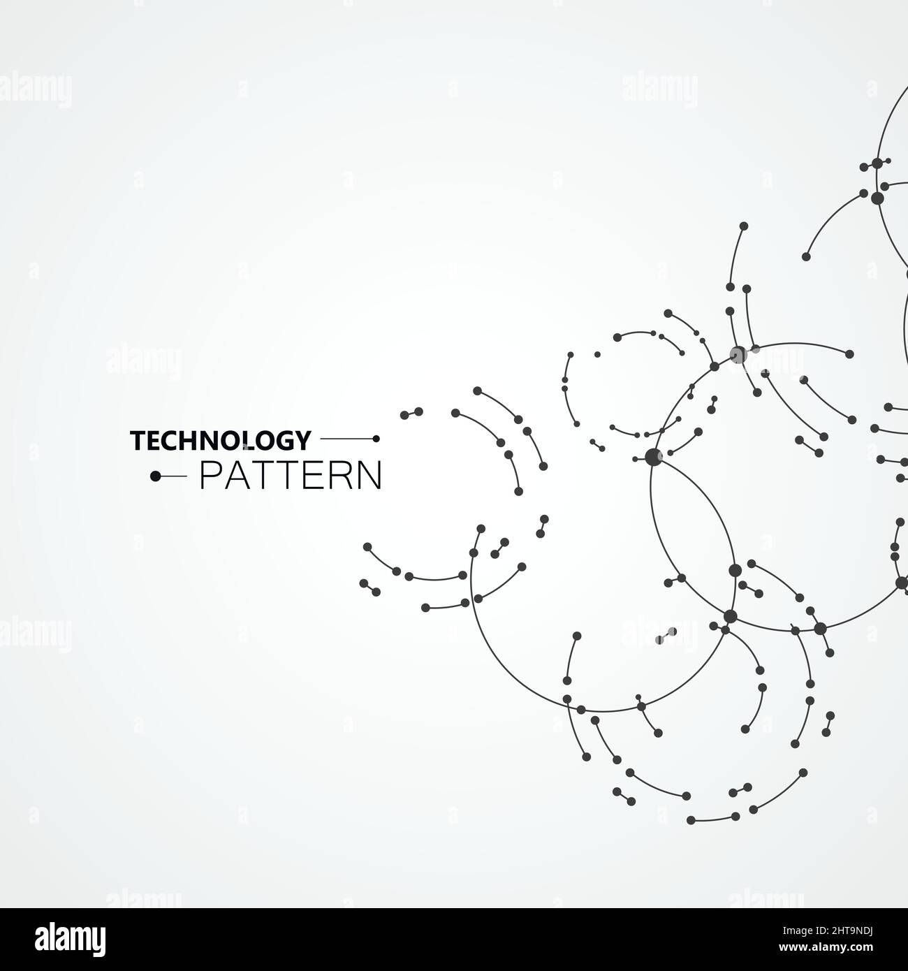 Vector points connecting circles background. Geometric abstraction design with lines and points ...