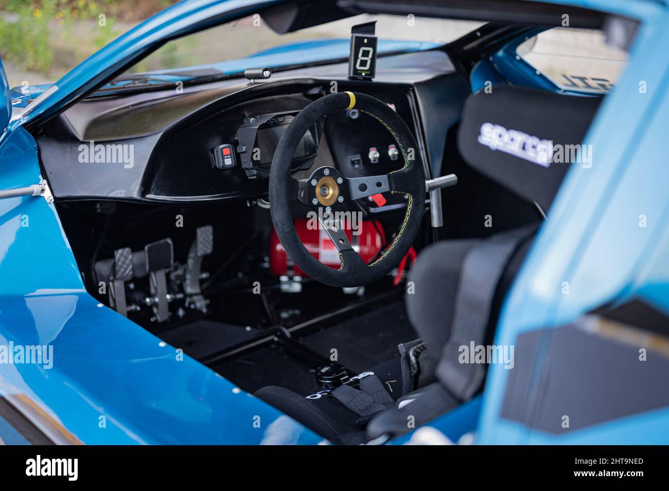 Speed Car GTR EVO cockpit detail in the Rally hill climb, Spain Stock ...