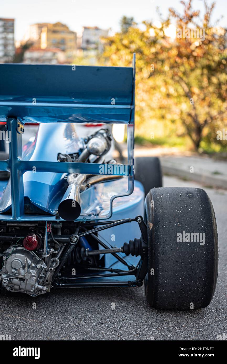 Formula Renault engine detail shot in the Rally hill climb, Spain Stock ...