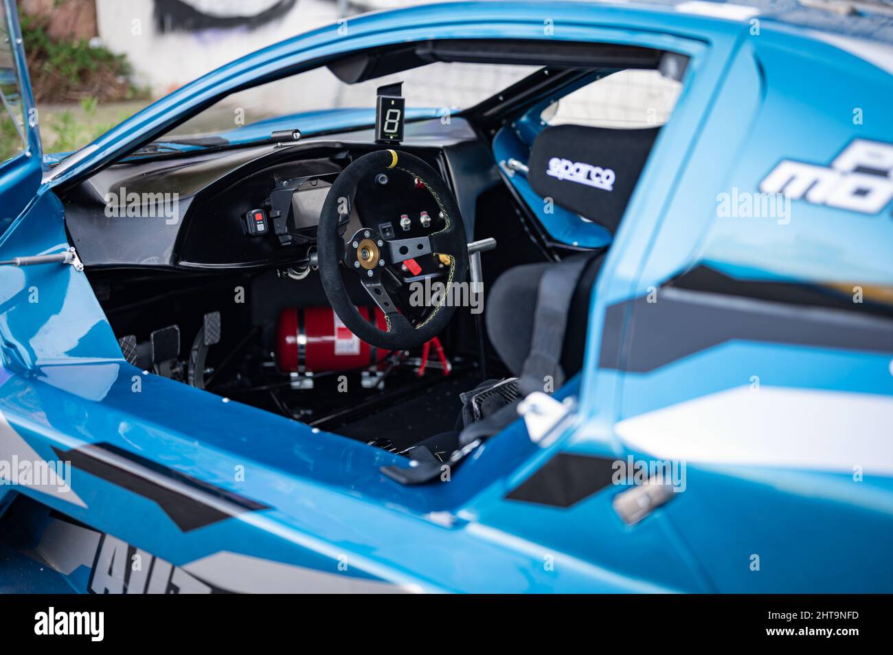 Speed Car GTR EVO cockpit detail in the Rally hill climb, Spain Stock ...