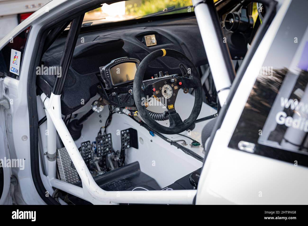 Ford Fiesta ST cockpit detail shot in the Rally Rally hill climb, Spain ...