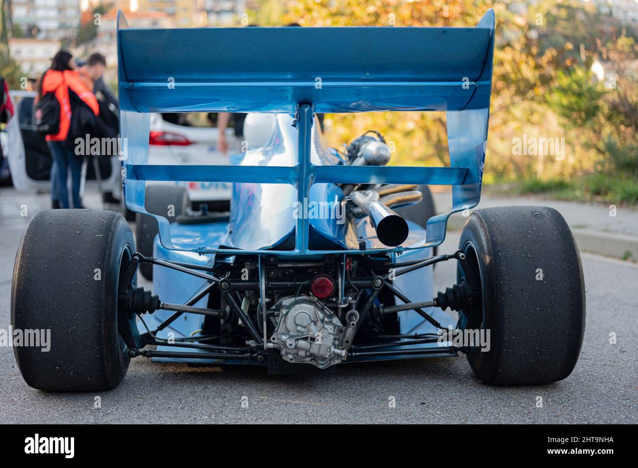 Formula Renault engine detail shot in the Rally hill climb, Spain Stock ...