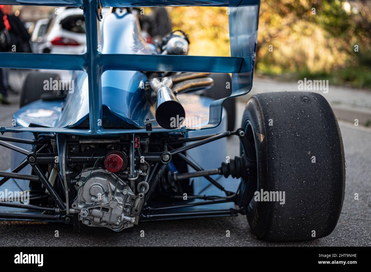 Formula Renault engine detail shot in the Rally hill climb, Spain Stock ...