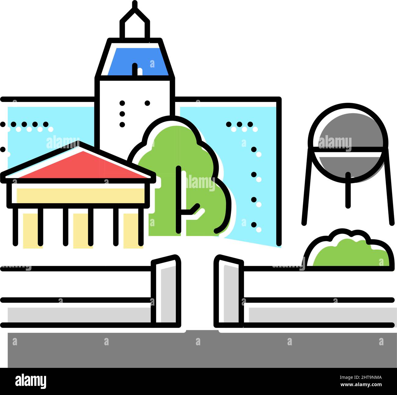 museum gallery art object construction color icon vector illustration ...