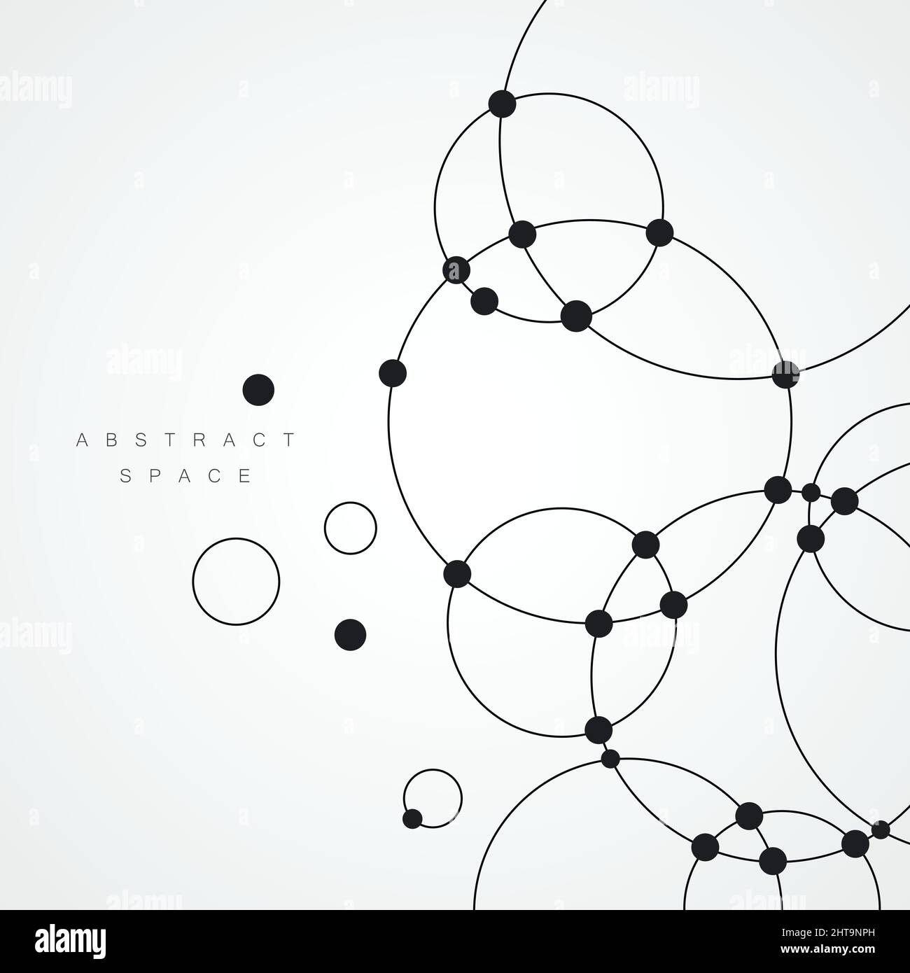 Vector Background With Overlapping Circles And Dots Connect Creative Structure Stock Vector
