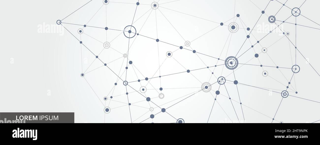 Vector Connect Lines And Dots Banner Template For Science And Technology Stock Vector Image