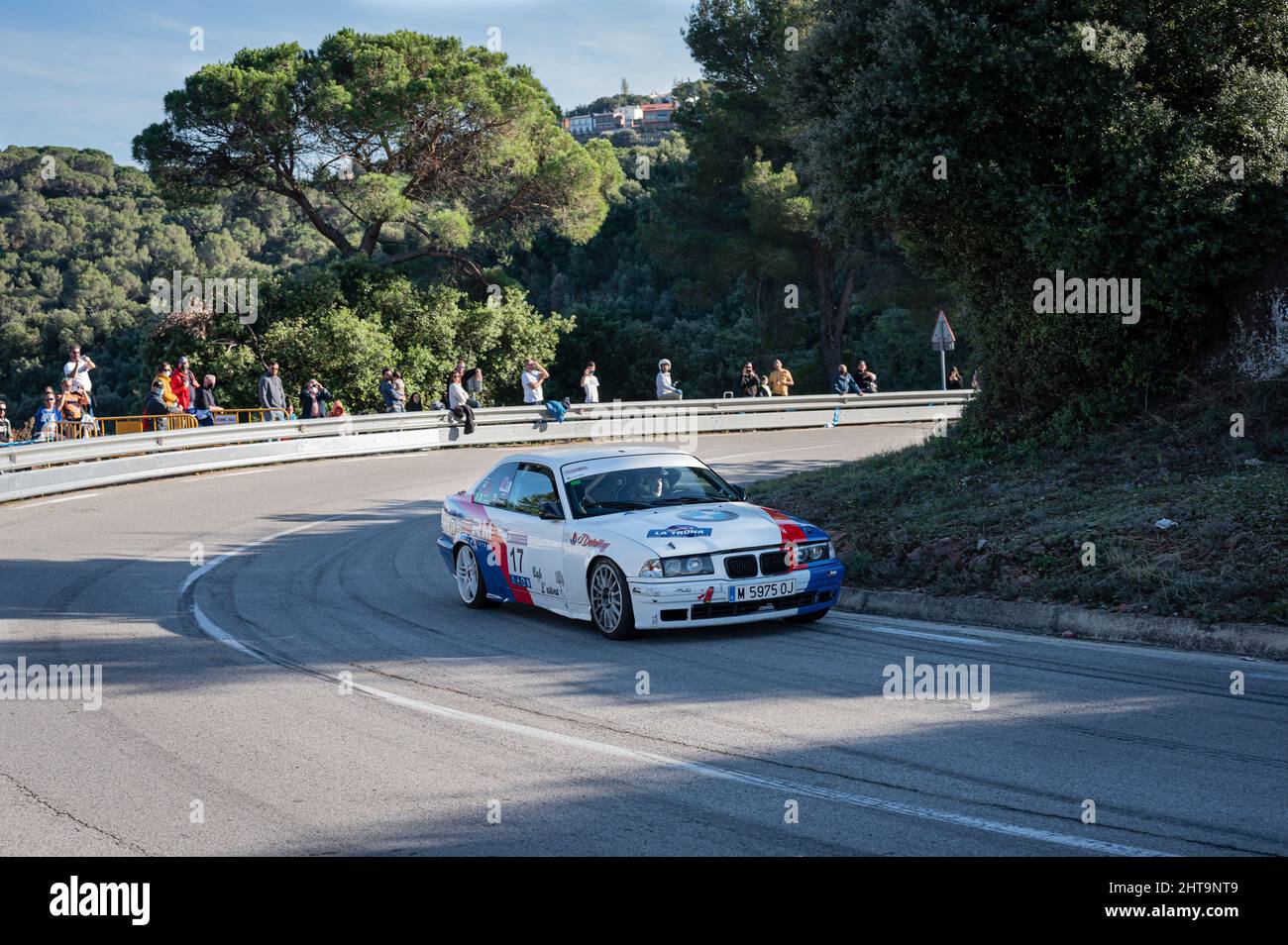 BMW 325i E36 in the Rally hill climb in Sant Feliu Codines Stock Photo ...