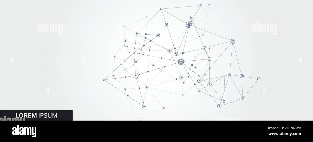 Vector connect lines and dots. Banner template for science and technology Stock Vector Image ...