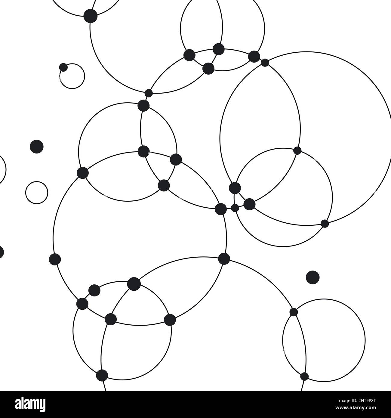 Vector dots and circles connect background. Abstract design Stock ...