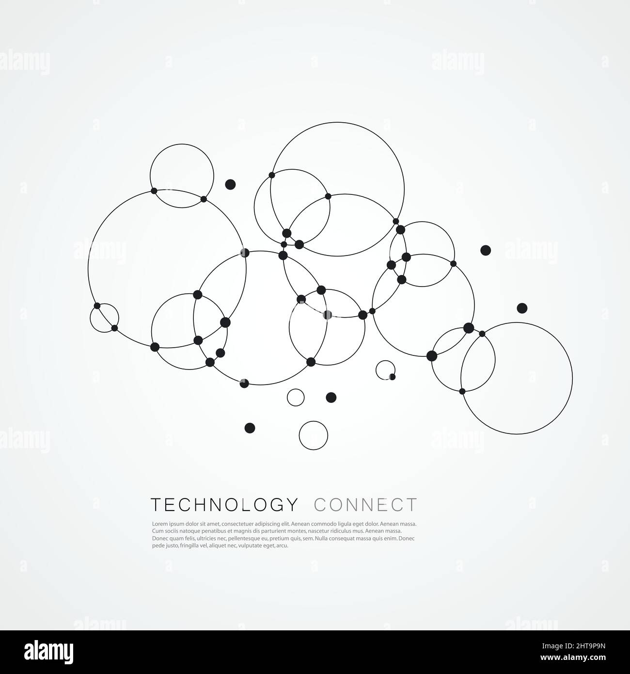 Vector dots and circles connect background. Abstract design Stock ...