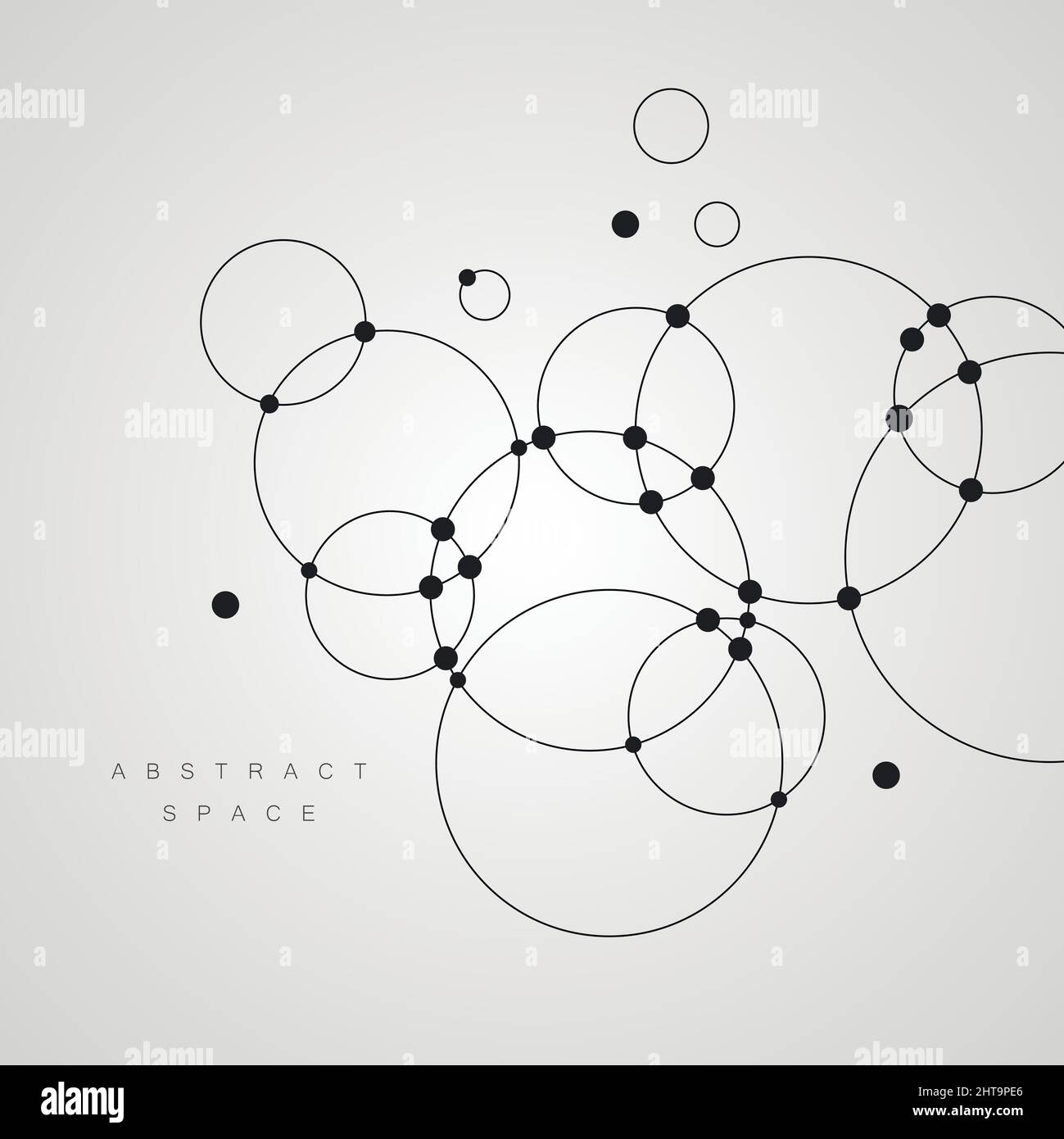 Vector dots and circles connect background. Abstract design Stock ...