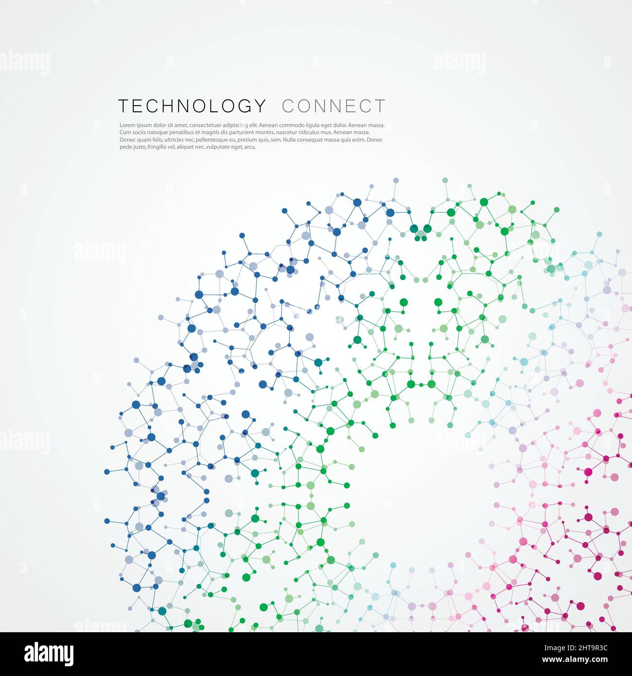 Abstract circle pattern structure. Vector connected dots and lines ...