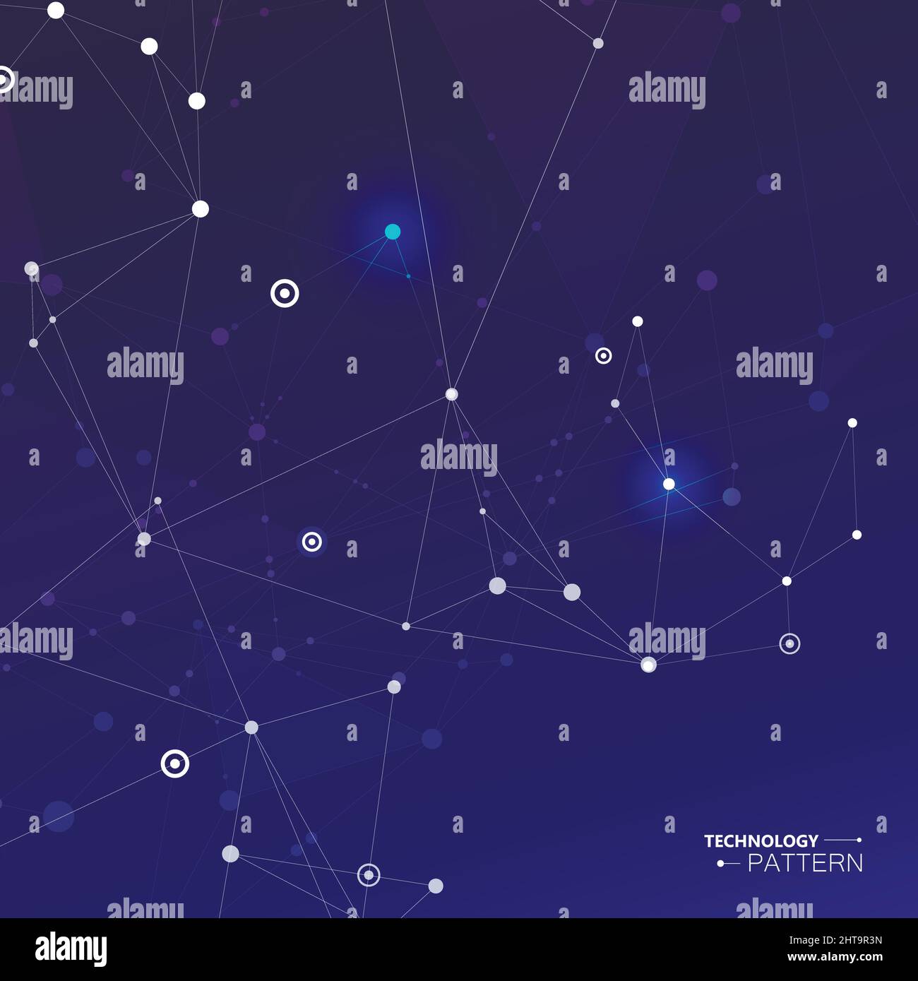 Abstract blue color science background with connection dots and lines ...