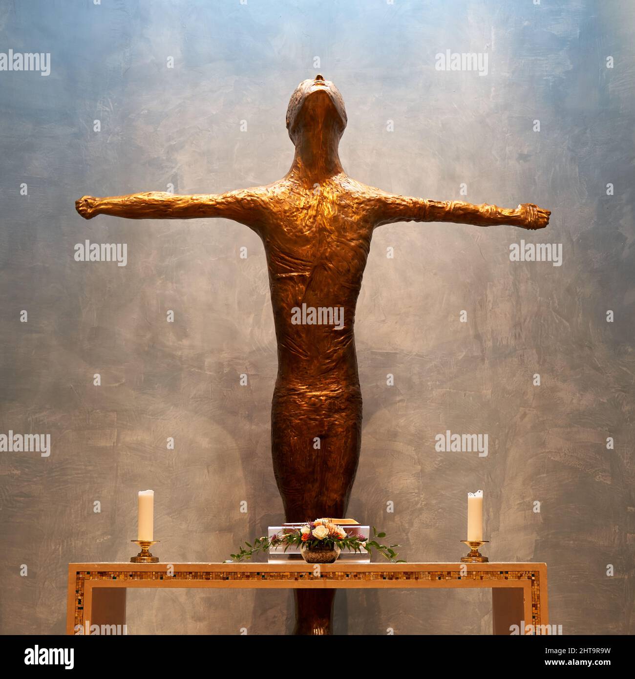 Closeup of the altar of the Northern Lights Cathedral, an artwork by ...