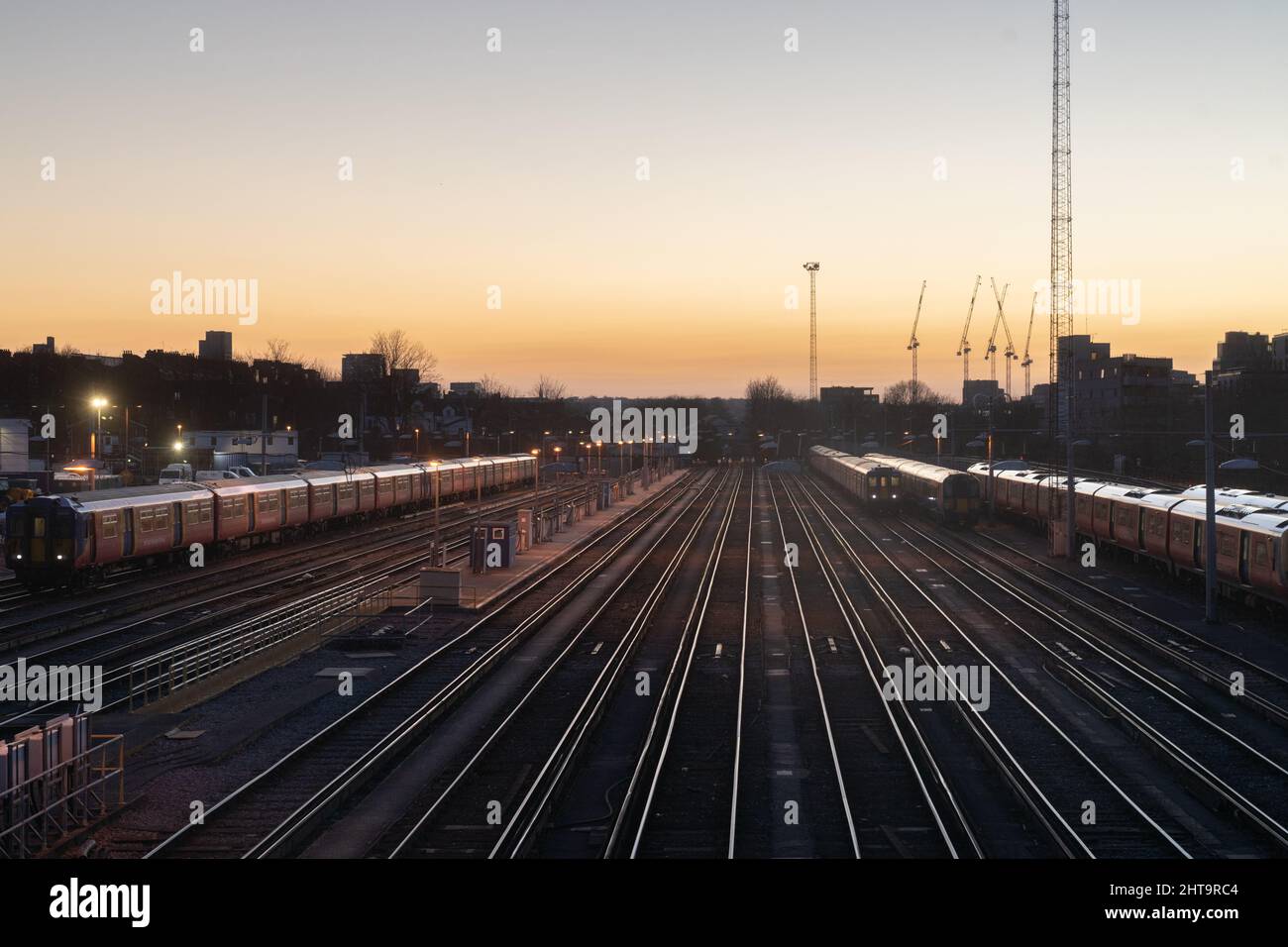 railway lines at clapham junction station, wandsworth London Stock ...