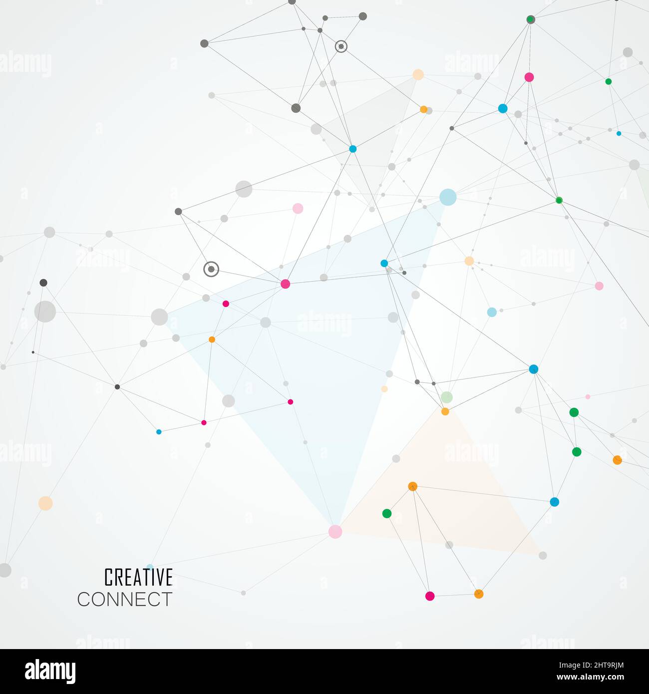 Creative connection with points and lines. Abstract network structure ...