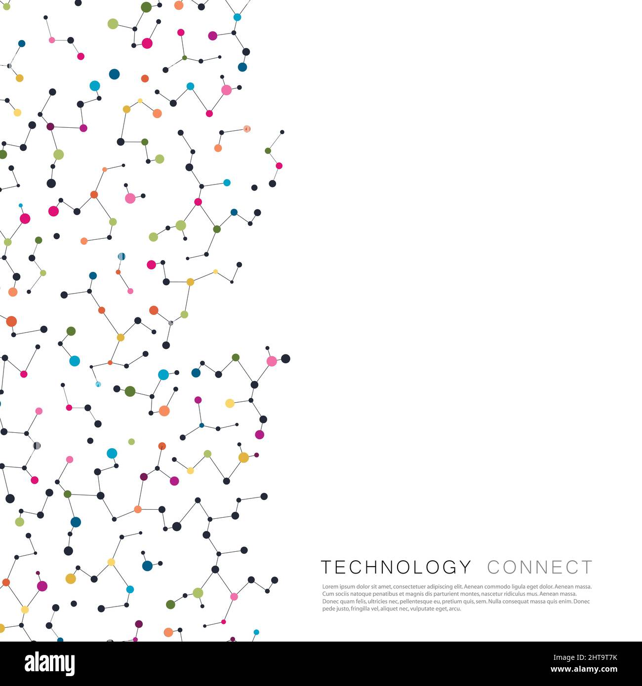 Colorful background with connection dots and lines. Graphic abstract ...