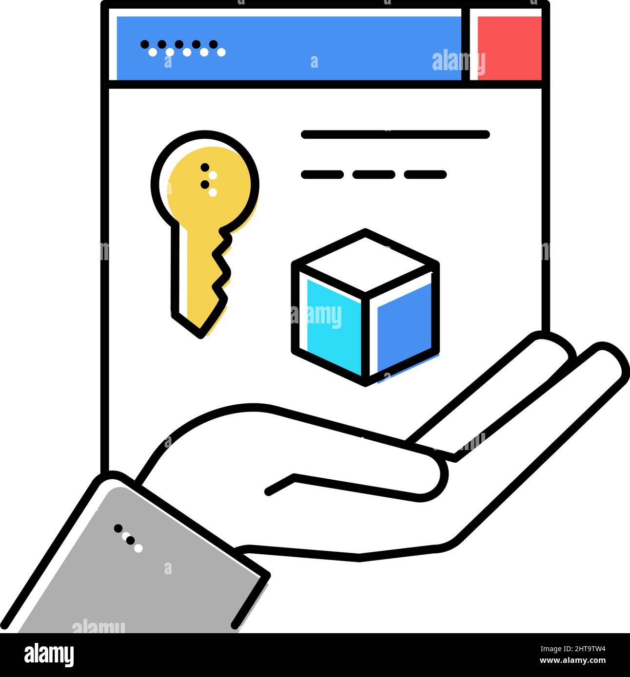 security digital processing color icon vector illustration Stock Vector ...