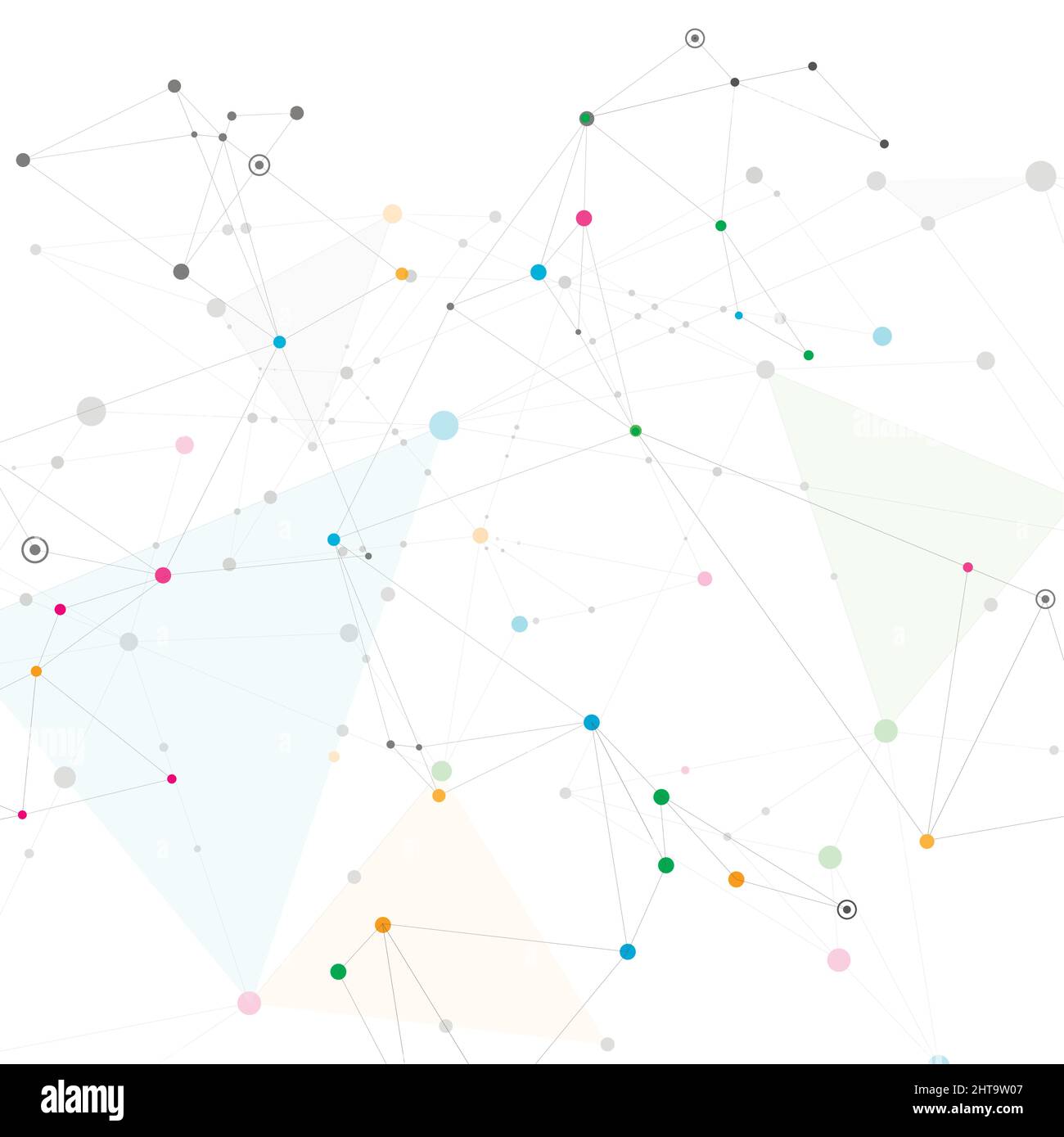 Creative connection with points and lines. Abstract network structure ...